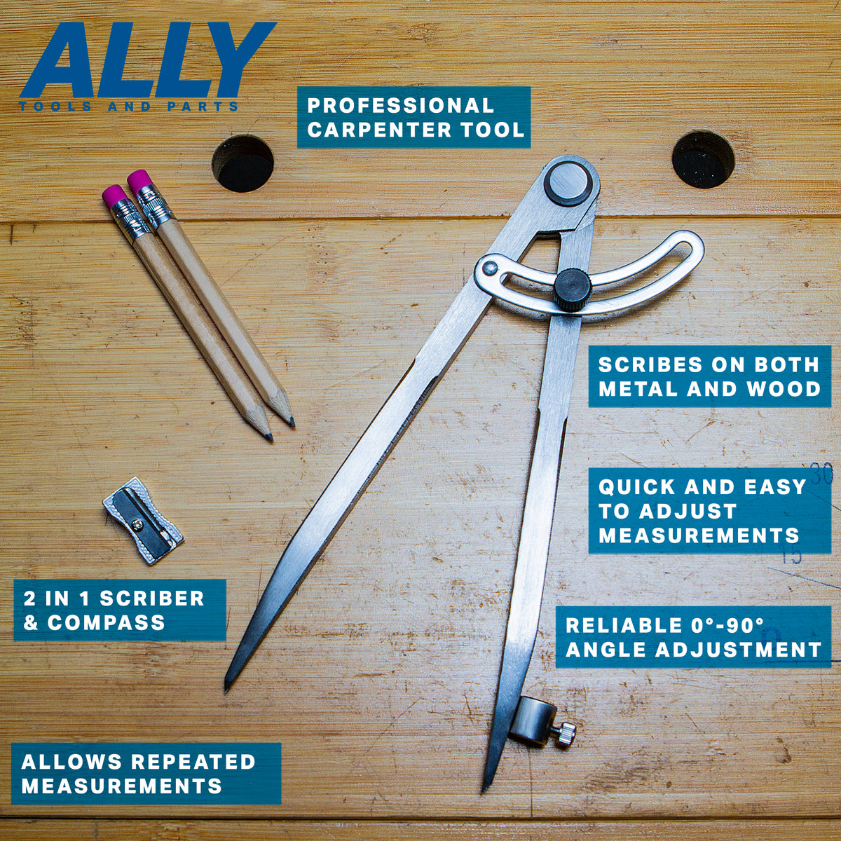 8 Inch Locking Wing Divider with Pencil Holder | ALLY Tools and Parts